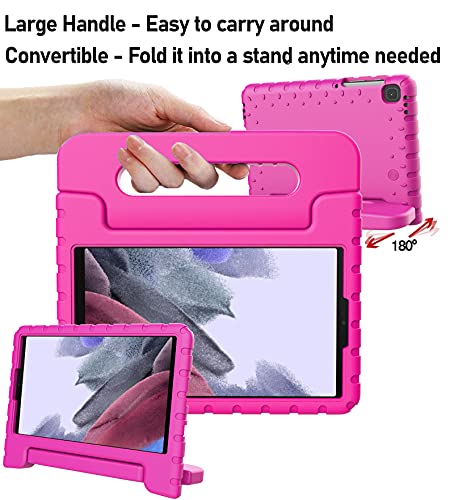 LTROP Kids Case for Samsung Galaxy Tab A7 lite 8.7 Inch 2021 SM-T220/T225, Galaxy Tab A7 Lite 8.7 Case, Shockproof Convertible Handle Stand Cover Case for Samsung Galaxy Tab A7 Lite 8.7” 2021, Rose