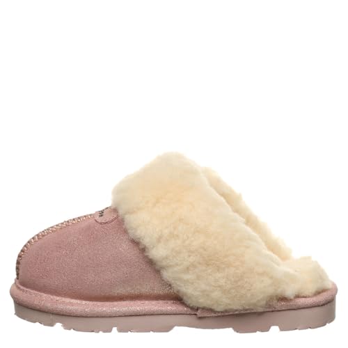 BEARPAW Loki Youth Pink Glitter Size 4 | Youth 's Slippers | Youth 's Shoes | Comfortable & Light-Weight