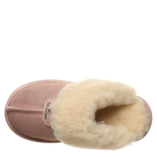 BEARPAW Loki Youth Pink Glitter Size 4 | Youth 's Slippers | Youth 's Shoes | Comfortable & Light-Weight