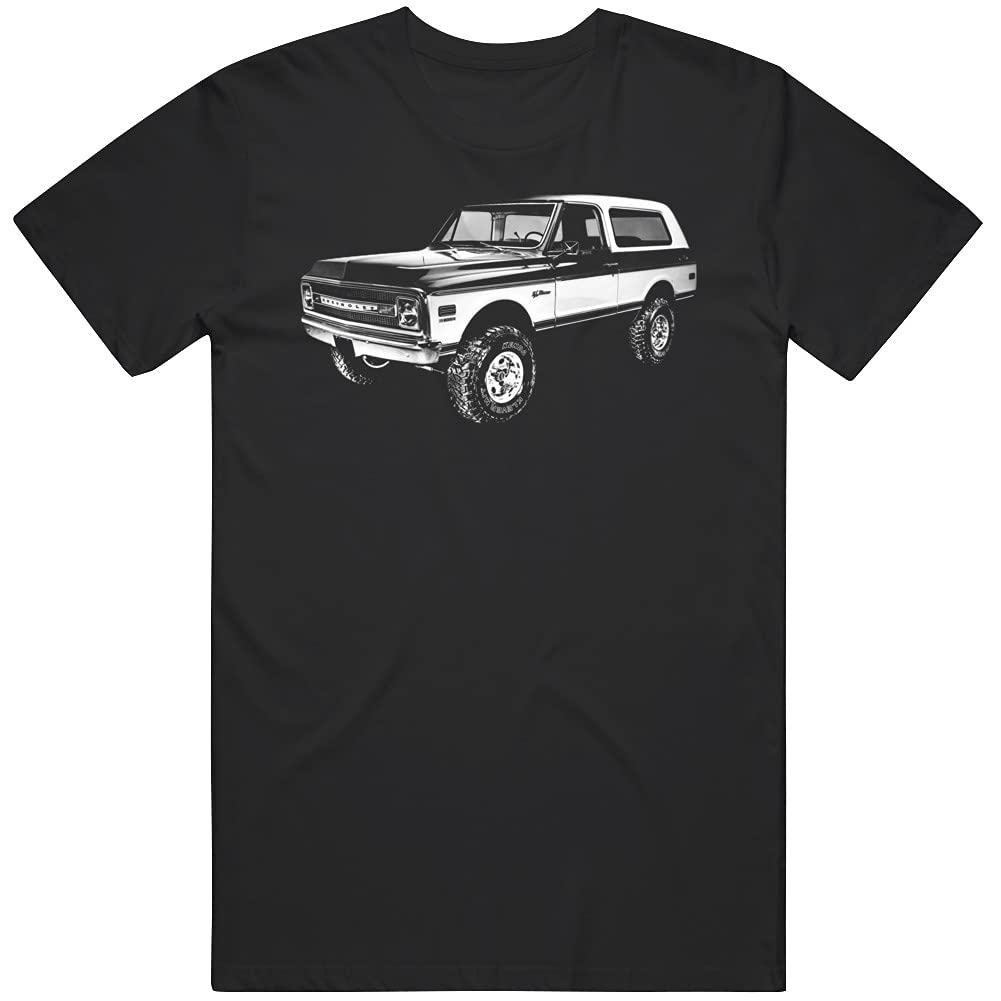 1970 Chevy K5 Blazer Front Three Quarter View Silhouette T Shirt L Black