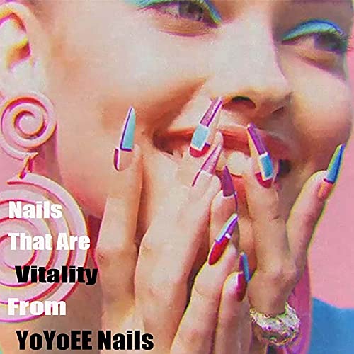YoYoee Coffin Press on Nails-Nude Short Fake Nails Acrylic Full Cover Natural False Nails for Women and Girls 24Pcs (Various3)