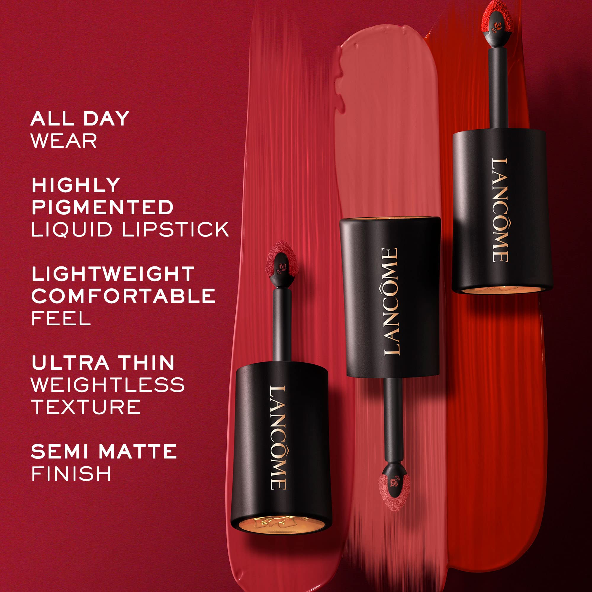 Lancôme L'Absolu Rouge Drama Ink Semi-Matte Liquid Lipstick - Highly Pigmented - All Day Wear - 270 Peau Contre Peau