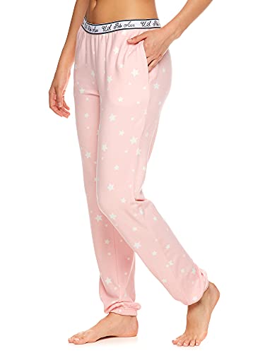 U.S. Polo Assn. Womens Jogger Lounge Pants – Pajama Pants for Women (Light Pink, Large)