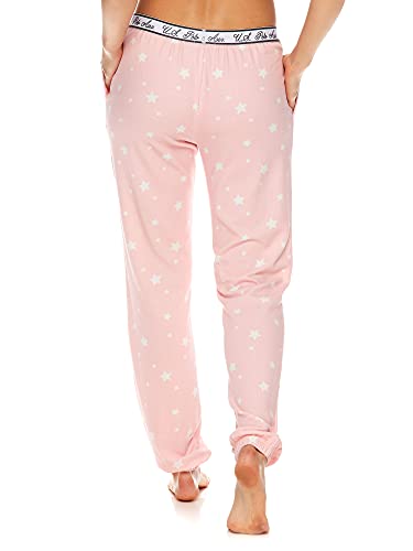 U.S. Polo Assn. Womens Jogger Lounge Pants – Pajama Pants for Women (Light Pink, Large)