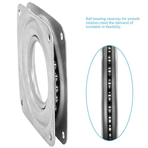 Liyafy 6 Inch Square Duty Rotating Hollow Turntable Bearing Swivel Plate Hardware for Kitchen Dining Table 2Pcs