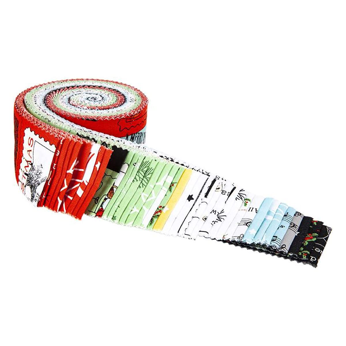 Riley-Blake Designs All About Christmas 2.5 Inch Rolie Polie, 40 Pcs. (RP-10790-40), Assorted
