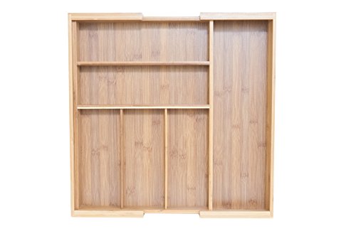 ForHauz Bamboo Silverware Drawer Organizer
