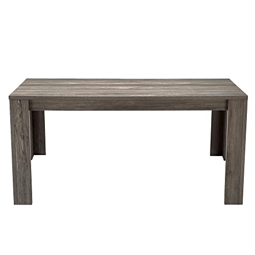 GIA 59" L Wood Restaurant Dining Table for 4-6, Seats up to 6, Modern Farmhouse Rectangular Home Kitchen Dinner Table with Melamine Finish, 59x35x29.5 Inches, 77lbs, Aged Gray Oak