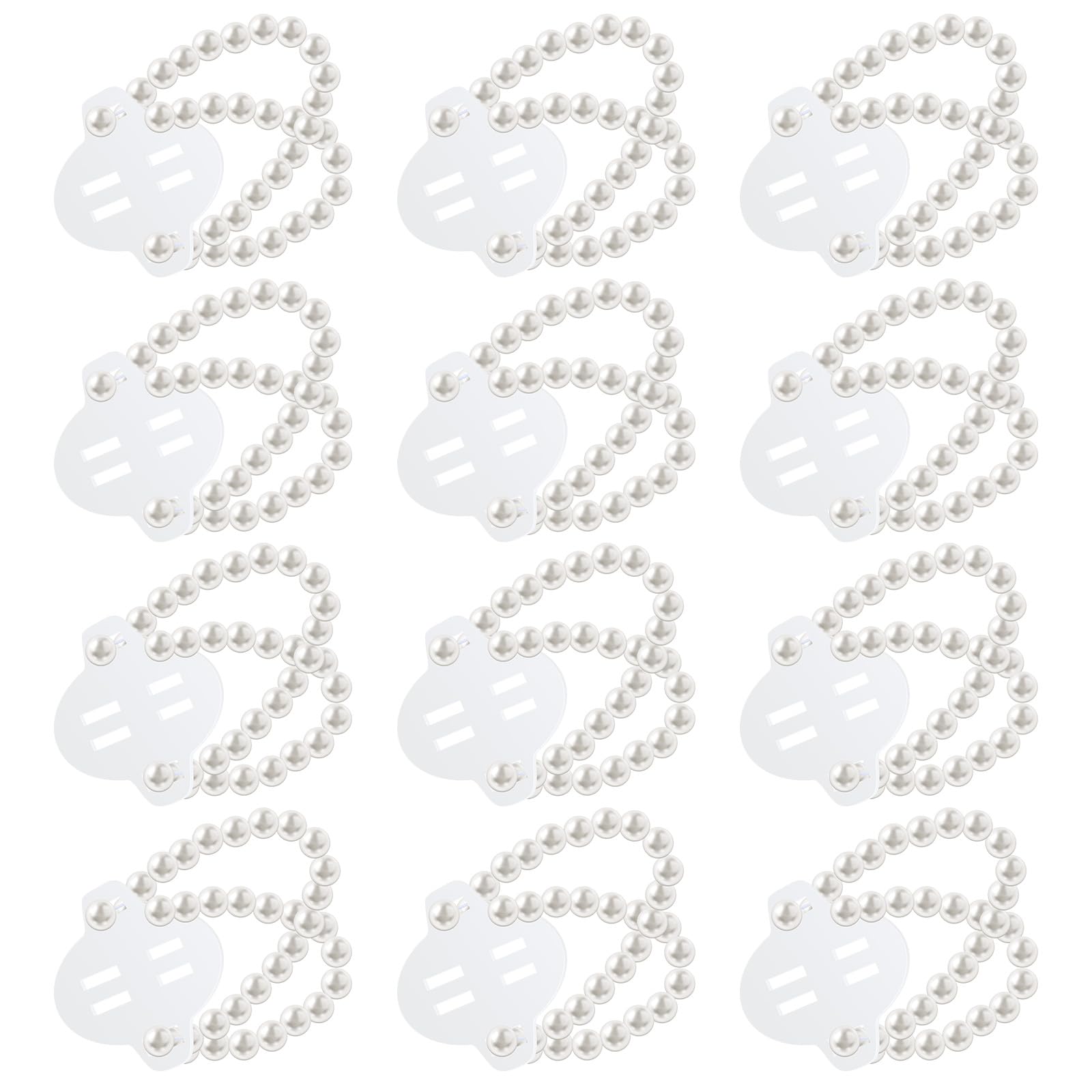 RONRONS 12 Pack Pearl Elastic Wristbands for Wedding Corsages, DIY Bridal Bracelets for Brides, Bridesmaids, and Special Events