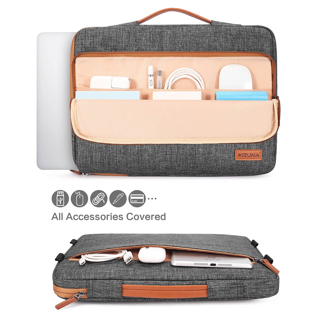 KIZUNA Laptop Bag Case 14 Inch Computer Sleeve Shoulder Briefcase for 15" MacBook air M2 2023/Lenovo Flex 14/IdeaPad Flex 5/15.4 MacBook Pro/14 HP EliteBook 840 G5/HP Pro 14 G3/Dell Latitude/Surface
