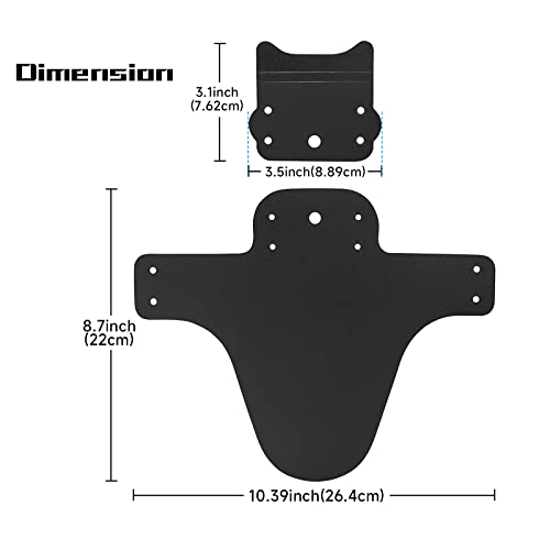YHT 2 Pack Mountain Bike Fenders, High Compatible Bicycle Mudguard Fits 26", 27.5", 29", Thicken Widen Front and Rear Mud Guard, MTB Fender, Frame Guards, Black…