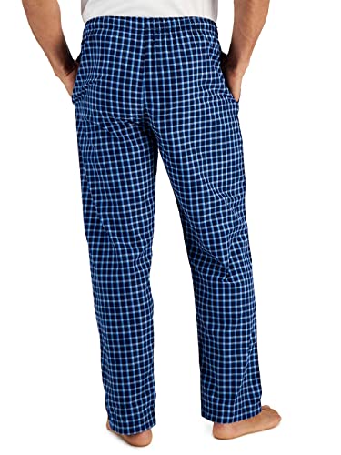 Hanes Men's Woven Pajama Pant Navy Plaid, X-Large