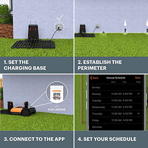 Worx Landroid S 20V 2.0Ah Robotic Lawn Mower 1/8 Acre / 5,445 Sq Ft. Power Share - WR165 (Battery & Charger Included)