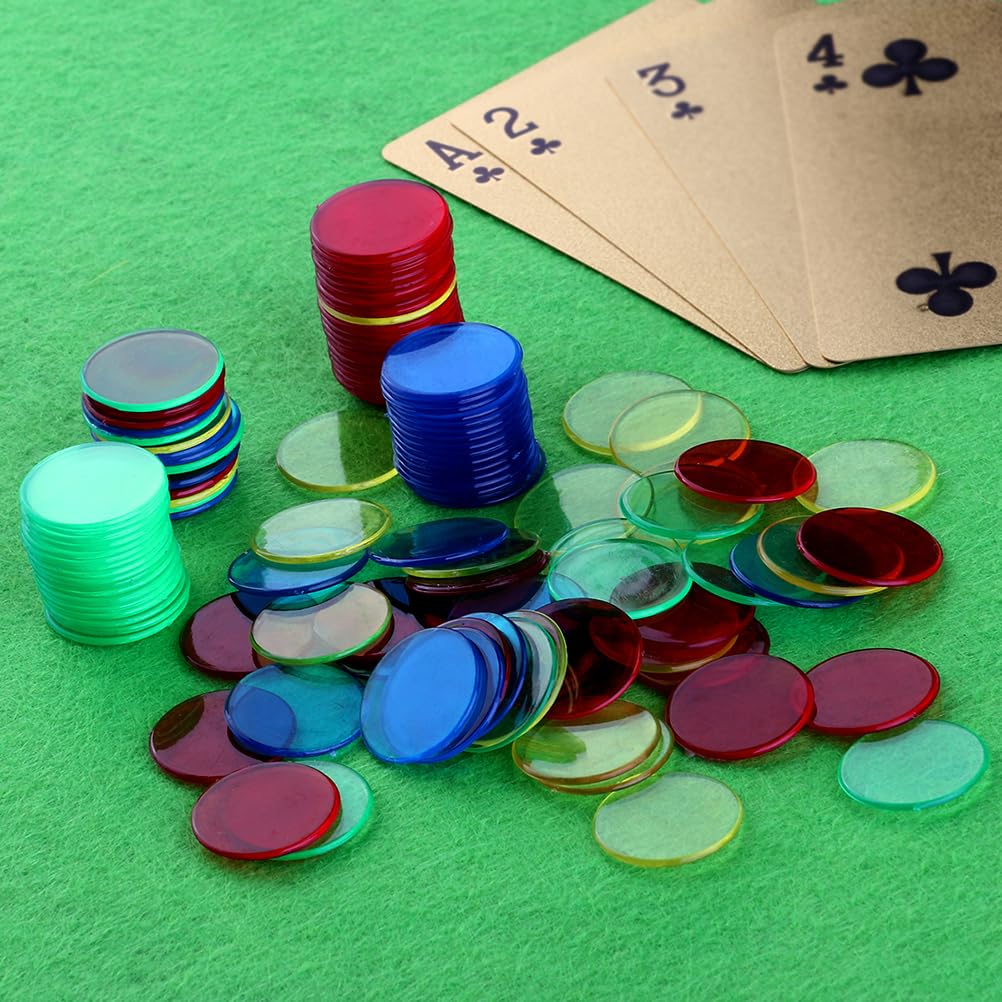 ifundom Bingo Chips, 6 Colors 300 Pcs Small Plastic Learning Counters Disks Bingo Chip Counting Discs Markers for Math Practice and Poker Chips Game Tokens