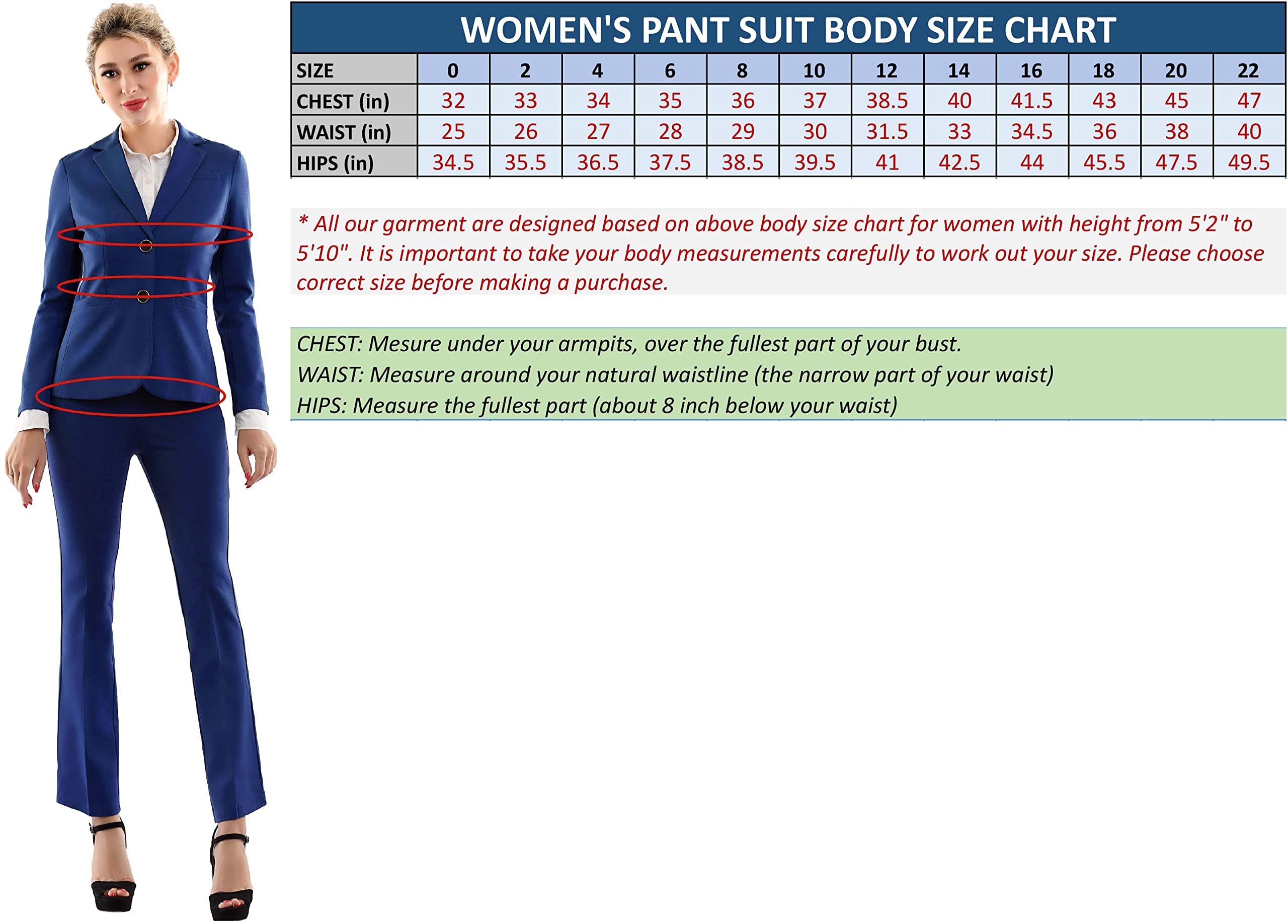 Marycrafts Women's 2 Buttons Business Blazer Pant Suit Set for Work 12 Navy
