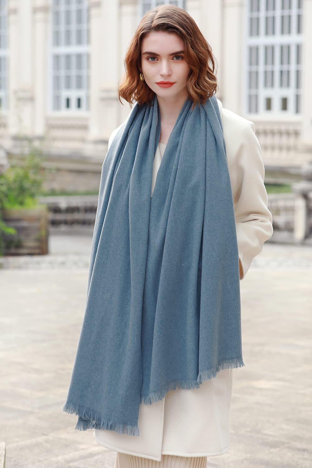 RIIQIICHY Pashmina Shawl Wraps for Women Scarf for Wedding Large Winter Blue Scarves Soft Shawls and Wraps for Evening Dresses