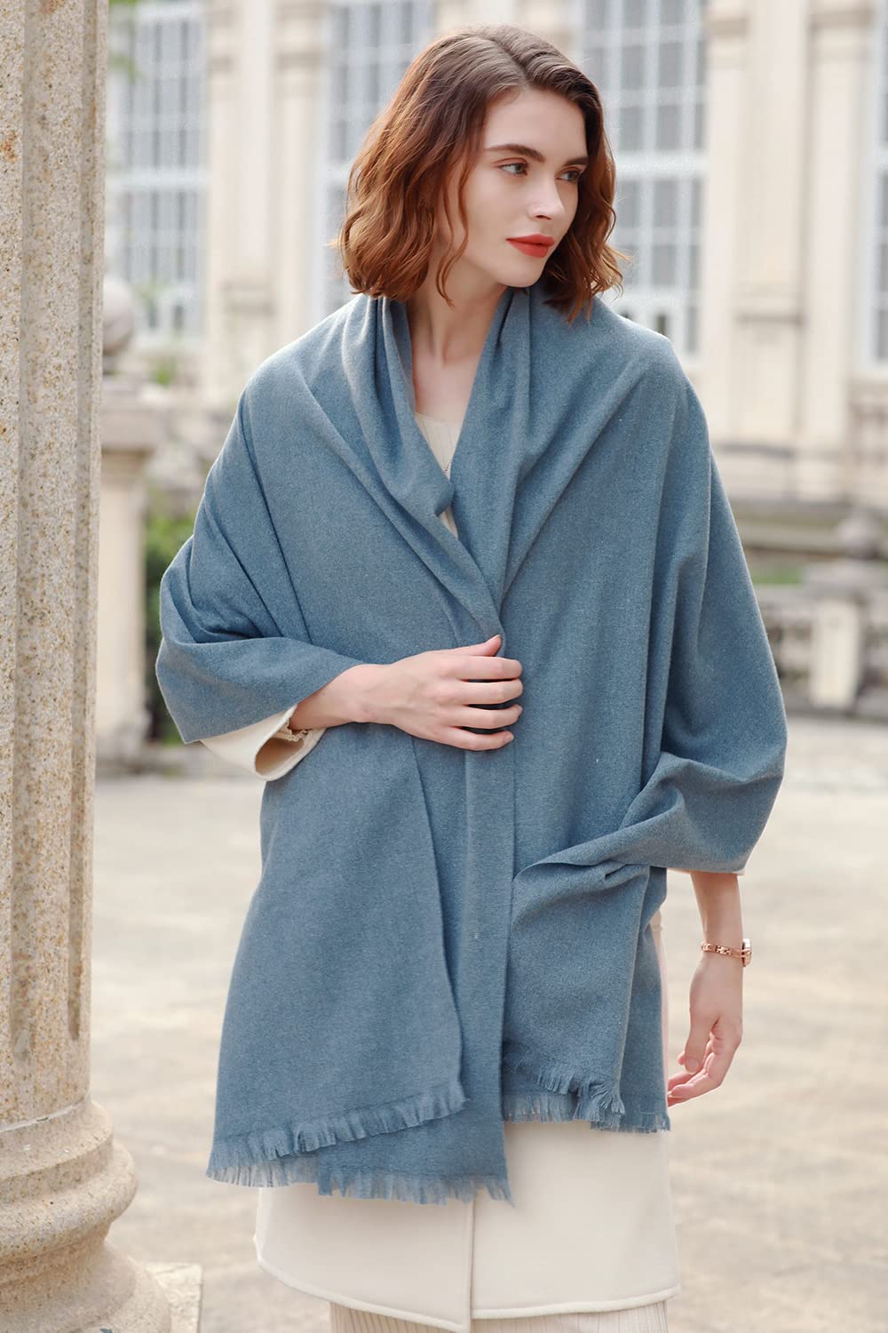 RIIQIICHY Pashmina Shawl Wraps for Women Scarf for Wedding Large Winter Blue Scarves Soft Shawls and Wraps for Evening Dresses