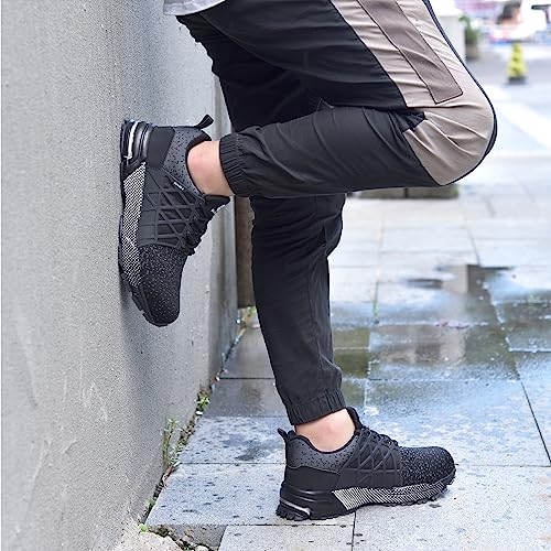 SUADEX Indestructible Steel Toe Shoes Men Women Safety Work Sneakers Comfortable Lightweight Black