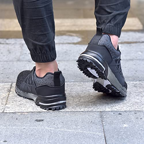 SUADEX Indestructible Steel Toe Shoes Men Women Safety Work Sneakers Comfortable Lightweight Black