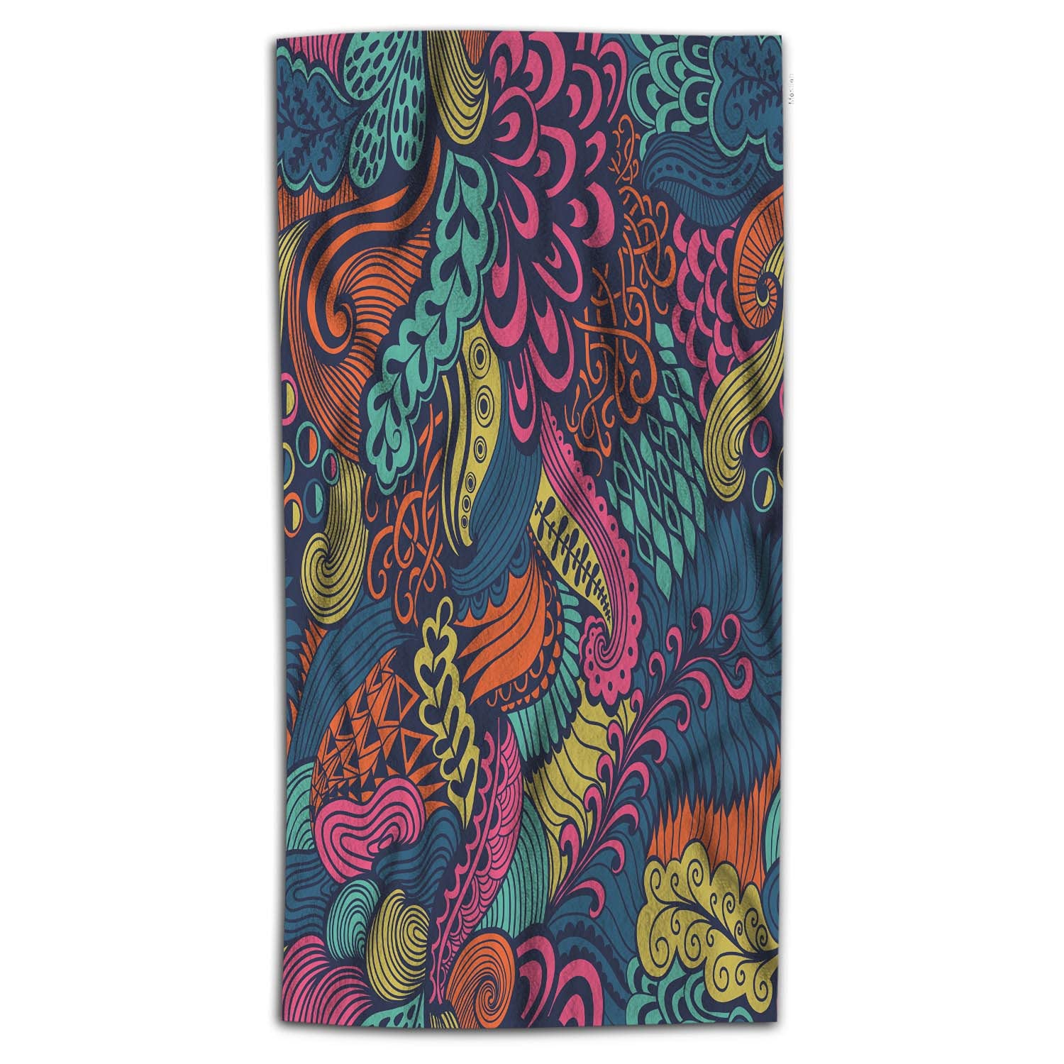 WONDERTIFY Flowers Hand Towel Ethnic Summer Leaf Floral Ocean Wave Hand Towels for Bathroom, Hand & Face Washcloths 15X30 Inches
