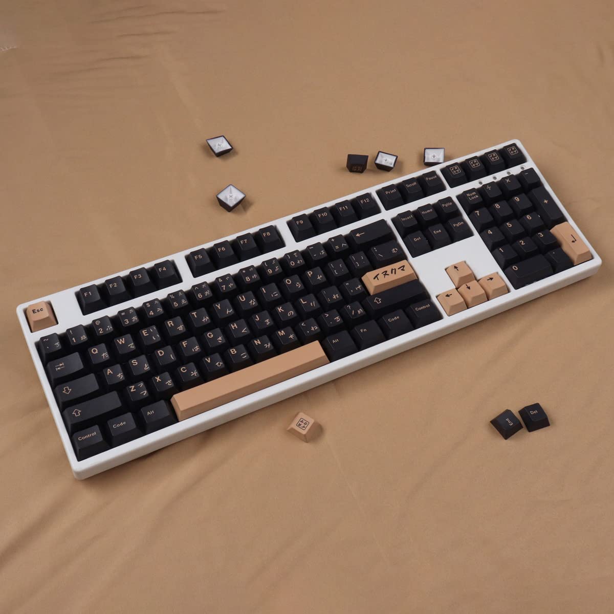 129 Keys PBT Keycaps Dye Sub Cherry Profile Japanese Inukuma Keycaps Fit for 61/64/87/104/108 Cherry Mx Switches Mechanical Keyboard