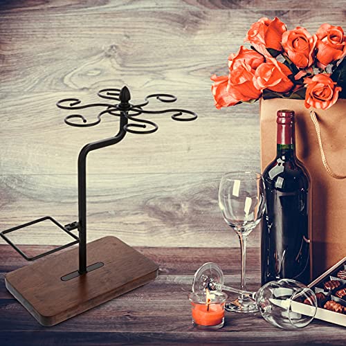 STOBAZA 1pc Delicate Tabletop Metal Countertop Cups Red Home Display Base Kitchen Office Bar Party Shelf Goblet Holder Organizer Drying Holiday Glasses Wooden Wood Wine Tree Hotel