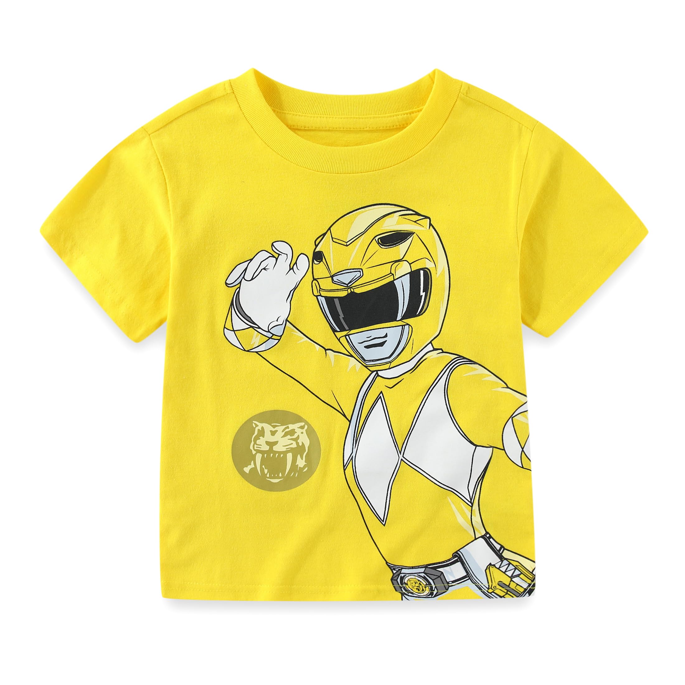 Power Rangers Boys 4 Pack Short Sleeve T-Shirt for Little Kids Blue