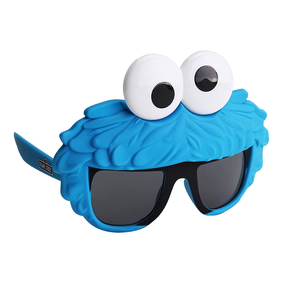 Sun-Staches Sesame Street Cookie Monster Jr. Sunglasses for Kids, Costume Accessory Mask, UV400 Blue, One Size Fits Most Kids