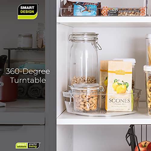 Smart Design Set of 2 Turntable Lazy Susan Spinning Organizer - 11.5 inch - BPA Free Plastic Resin - Fridge, Freezer, Cabinet, Food, Spices, Pantry - Clear