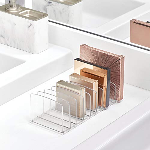 iDesign The Rain Collection Lazy Susan Turntable Organizer, 9" x 9" x 1.5", Clear & BPA-Free Plastic Divided Makeup Palette Cosmetic Organizer, The Clarity Collection β 9.25" x 3.86" x 3.2", Clear