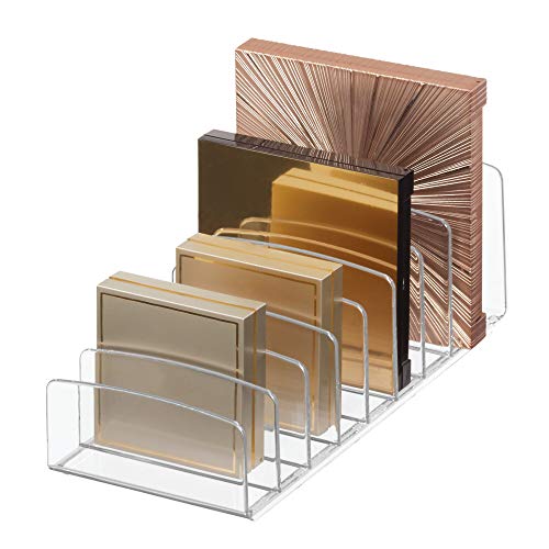 iDesign The Rain Collection Lazy Susan Turntable Organizer, 9" x 9" x 1.5", Clear & BPA-Free Plastic Divided Makeup Palette Cosmetic Organizer, The Clarity Collection β 9.25" x 3.86" x 3.2", Clear