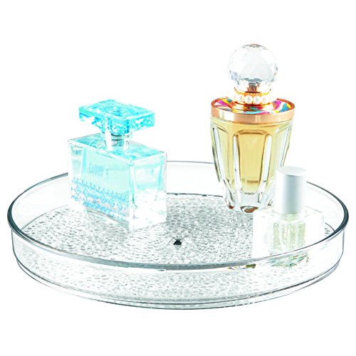 iDesign The Rain Collection Lazy Susan Turntable Organizer, 9" x 9" x 1.5", Clear & BPA-Free Plastic Divided Makeup Palette Cosmetic Organizer, The Clarity Collection β 9.25" x 3.86" x 3.2", Clear