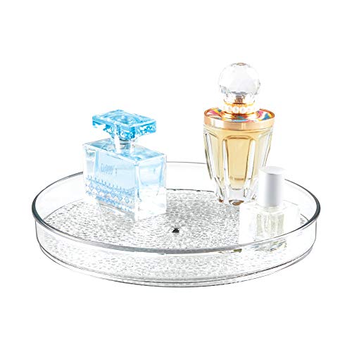 iDesign The Rain Collection Lazy Susan Turntable Organizer, 9" x 9" x 1.5", Clear & BPA-Free Plastic Divided Makeup Palette Cosmetic Organizer, The Clarity Collection β 9.25" x 3.86" x 3.2", Clear