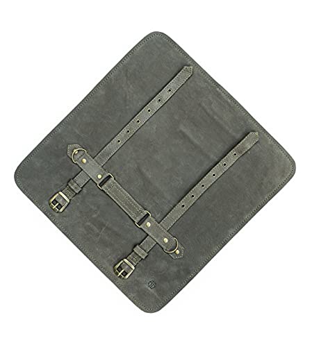 Knife Roll Bag Genuine Leather β knife case for Chefs 7 slots β Leather Knife bag Clint (Olive-Green)
