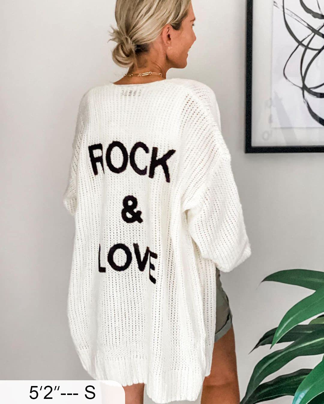 PRETTYGARDEN Womens Cardigan for Women Dressy,Chunky Knit Sweater Open Front Oversized Long Cardigan Outwear Coat (White, Small)