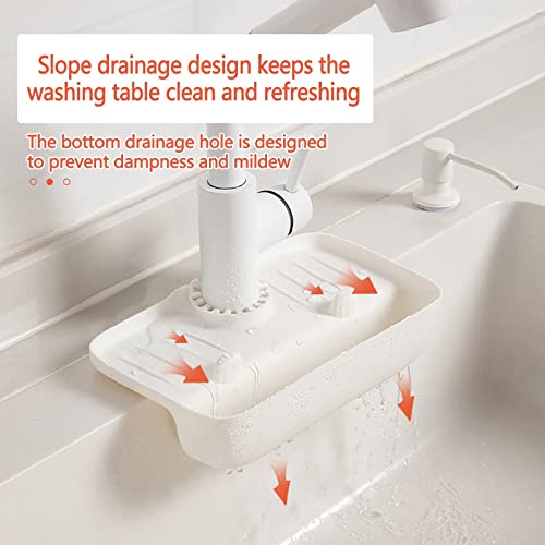 Faucet Spl𝚊sh-Proof Draining Rack, Kitchen Sink Water Collection Pad Non-Slip Countertop Pad, Non-slip Table Mat Kitchen Rag Sponge Wipe Drainage Storage Rack