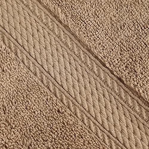 Superior Egyptian Cotton Pile 8 Piece Towel Set, Includes 2 Bath, 2 Hand, 4 Face Towels/Washcloths, Ultra Soft Luxury Towels, Thick Plush Essentials, Guest Bath, Spa, Hotel Bathroom, Latte