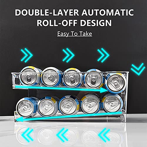 Xicennego Stackable 16oz Energy Drink Can Tall Cans Storage Organizer and Refrigerator Soda Can Holder for Standard 12oz Cans