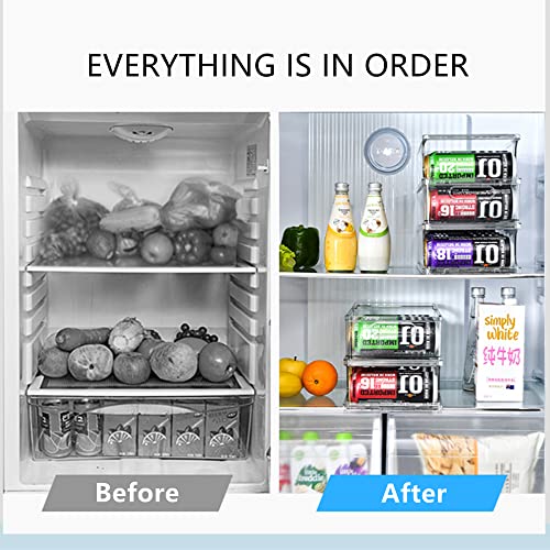 Xicennego Stackable 16oz Energy Drink Can Tall Cans Storage Organizer and Refrigerator Soda Can Holder for Standard 12oz Cans