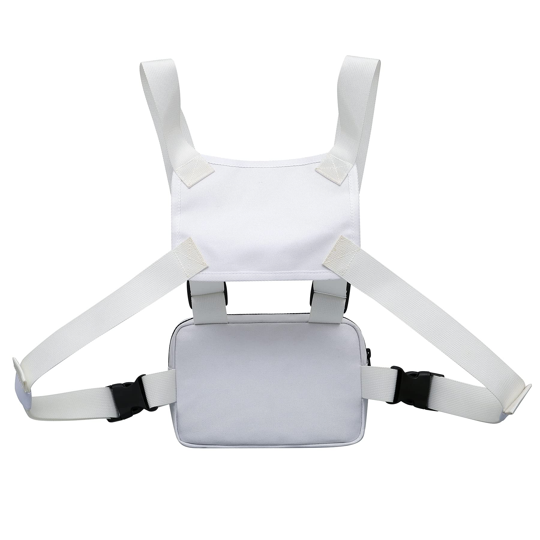 Outdoor Water Resistant Chest Bag for Men,Tactical EDC Chest Pack with Built-in Phone Holder, Lightweight Utility Chest Rig Pouch for Workouts, Running,Cycling,Hiking (M, White)