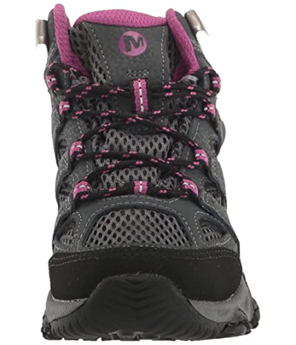 Merrell Moab 3 Mid WTRPF Hiking Shoe, Granite/Berry, 4.5 US Unisex Big Kid
