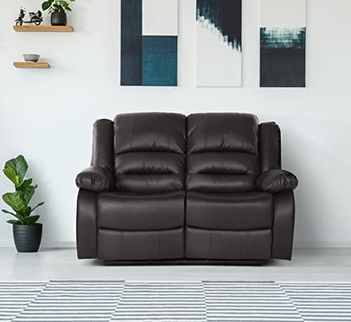 Lexicon Azrael Faux Leather Double Manual Reclining Loveseat, 62" W, Brown