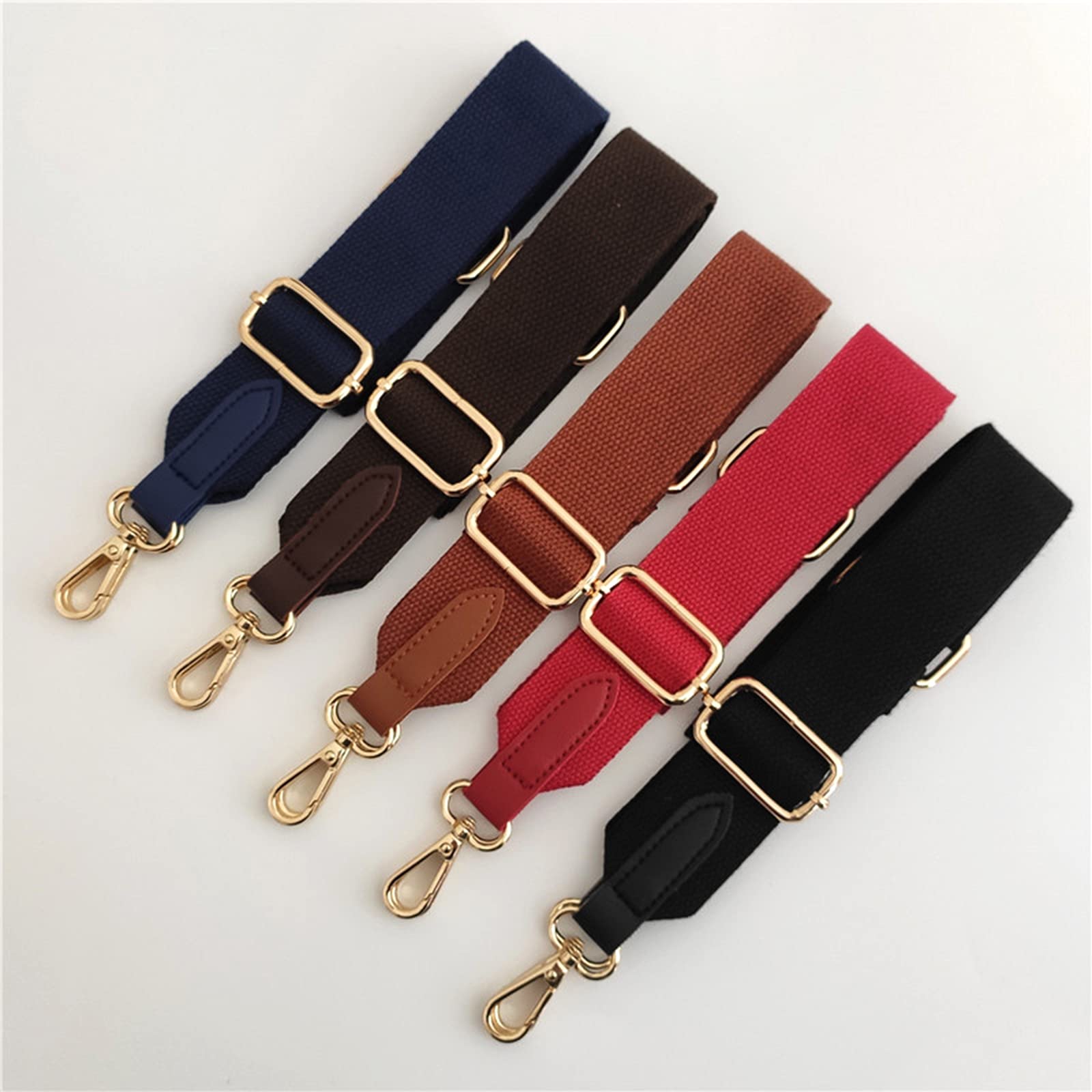 Beacone Wide Purse Strap Adjustable Canvas Replacement Crossbody Handbag Shoulder Bag Strap (A-Black)