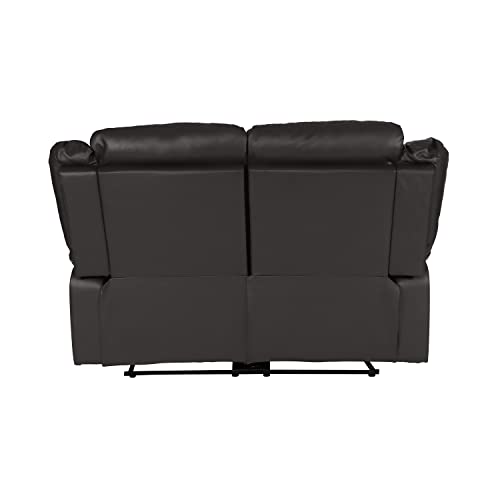 Lexicon Azrael Faux Leather Double Manual Reclining Loveseat, 62" W, Brown