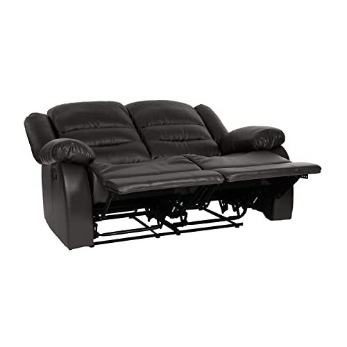 Lexicon Azrael Faux Leather Double Manual Reclining Loveseat, 62" W, Brown