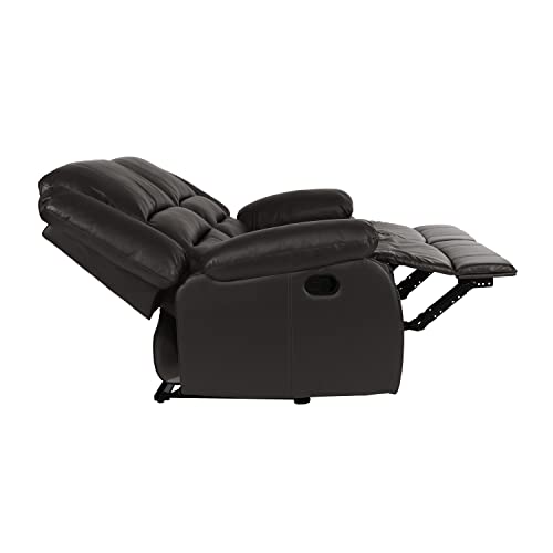 Lexicon Azrael Faux Leather Double Manual Reclining Loveseat, 62" W, Brown