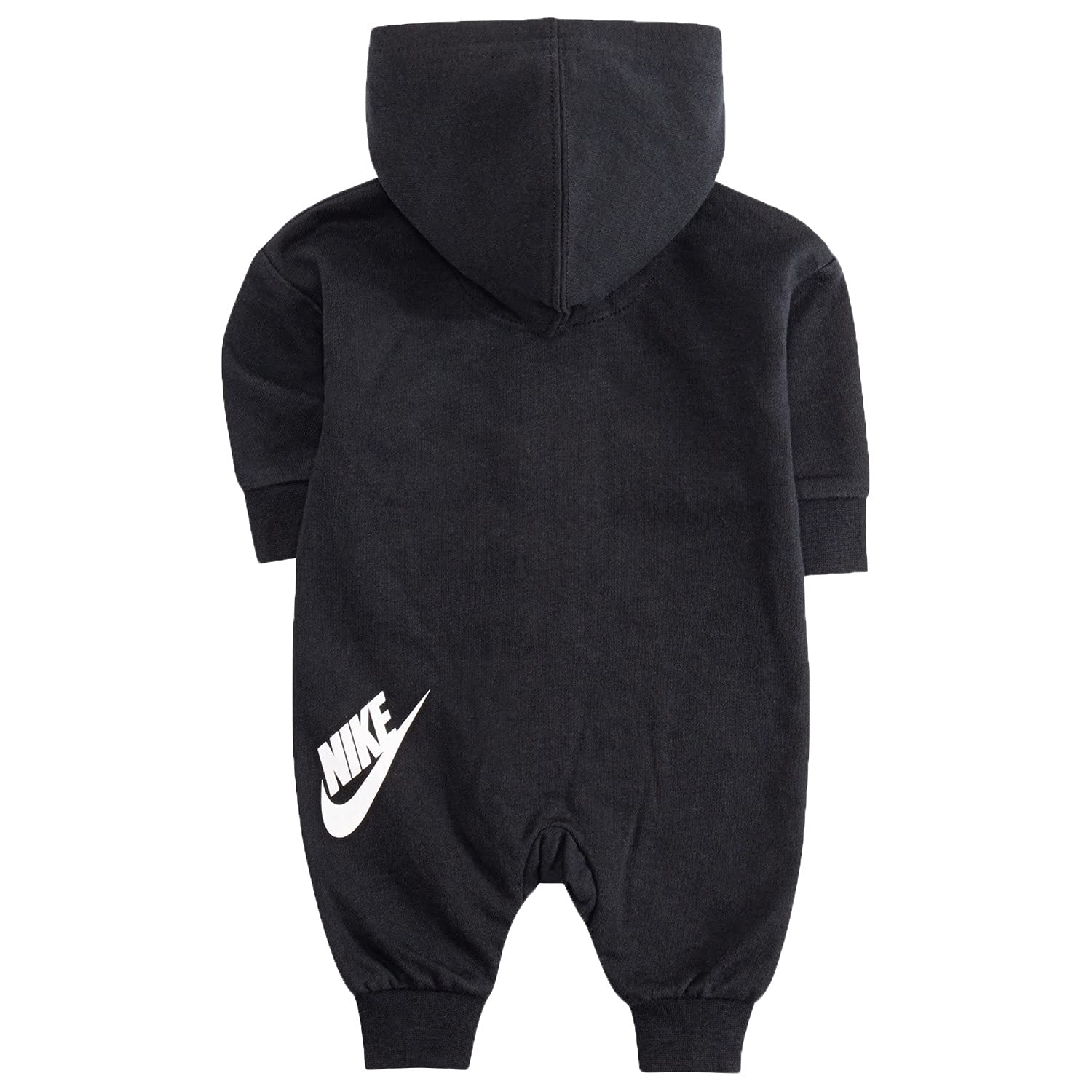 Nike Baby Boy All Day Play Hooded Coverall Romper (Black(56B954-023)/White, 18 Months)