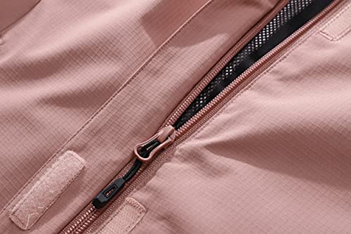 OTU Women's Waterproof Rain Jacket Lightweight Hooded Raincoat for Hiking Travel Outdoor Pink XL