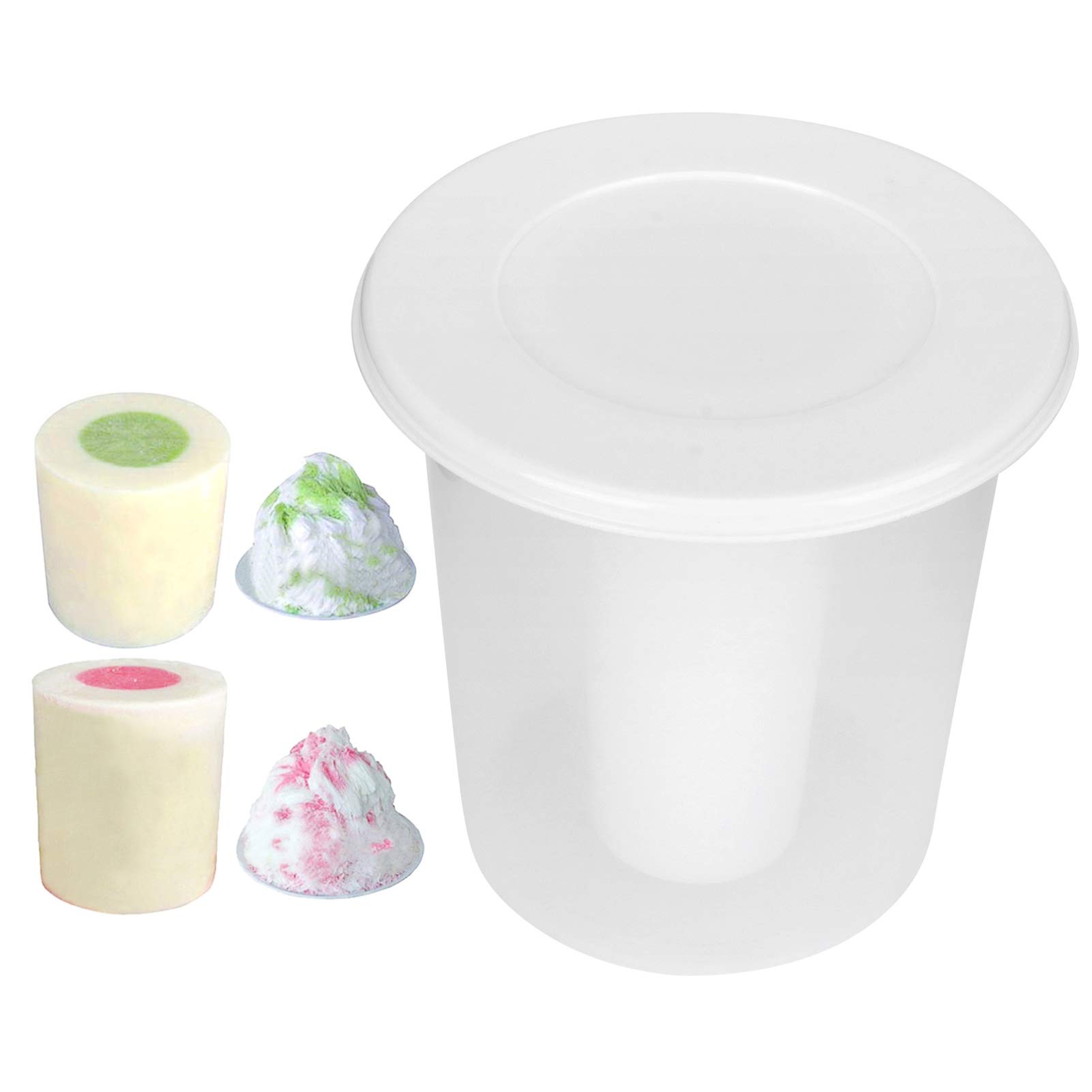 Reusable Shaved Ice Molds, Plastic Material, Non‑toxic, Easy to Clean Ice Cream Containers with Clear Design for Snow Cones, Sorbet and Other Icy Treats