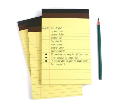 Office Legal Pads Narrow Ruled,Recycled Paper Writing Pads,Stationery,Clipboard Note Pads College Ruled Writing Tablets for School,50 Sheets Letter Writing Pad-3 Pack (Yellow - 8 1/2 x 11 3/4")